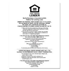National Banks Equal Housing Lender Signs